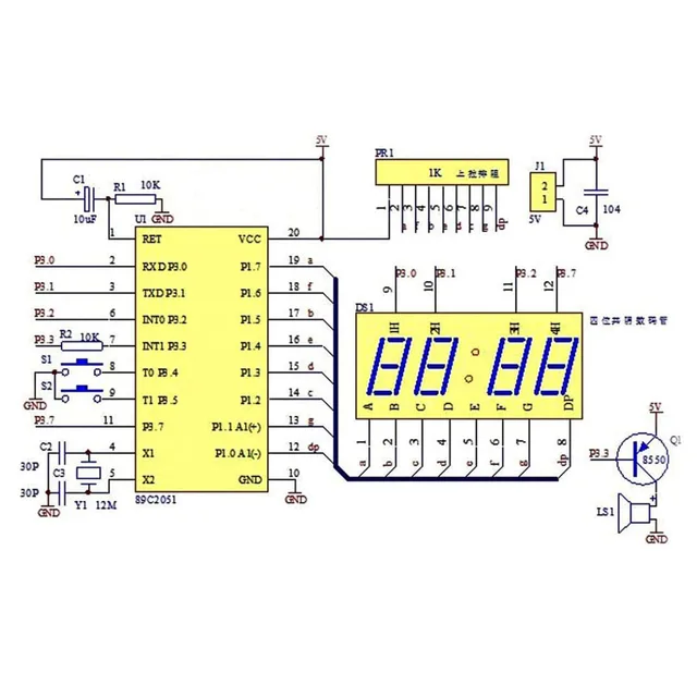 4 Bits Digital Tube Led Display Module With Clock Display Tm1637 Diy