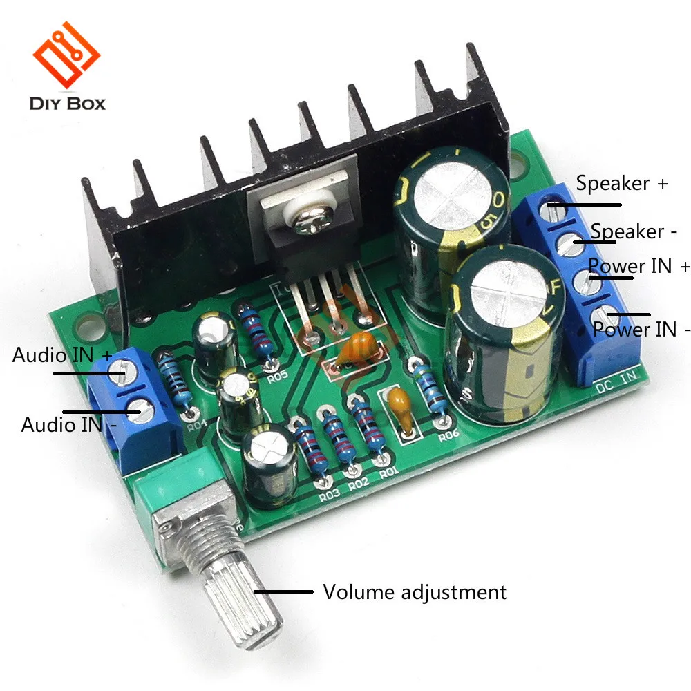 TDA2050 Mono Amplifier Board 5W-120W DC 12-24V Digital Audio Power AMP ...