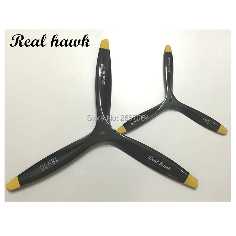 3-Blade-14x6-14x8-14x10-CCW-or-CW-Black-Wooden-Propeller-For-Scale-RC ...