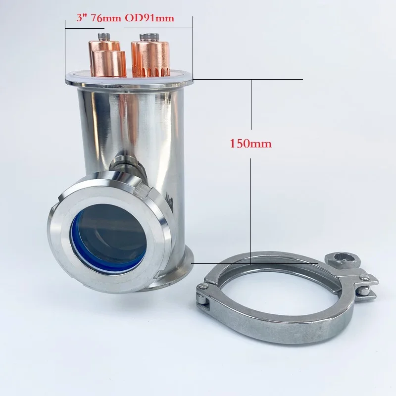 3"76mm OD91 Sight Glass Union Tri-Clamp Tee With Copper Bubble Sets ...