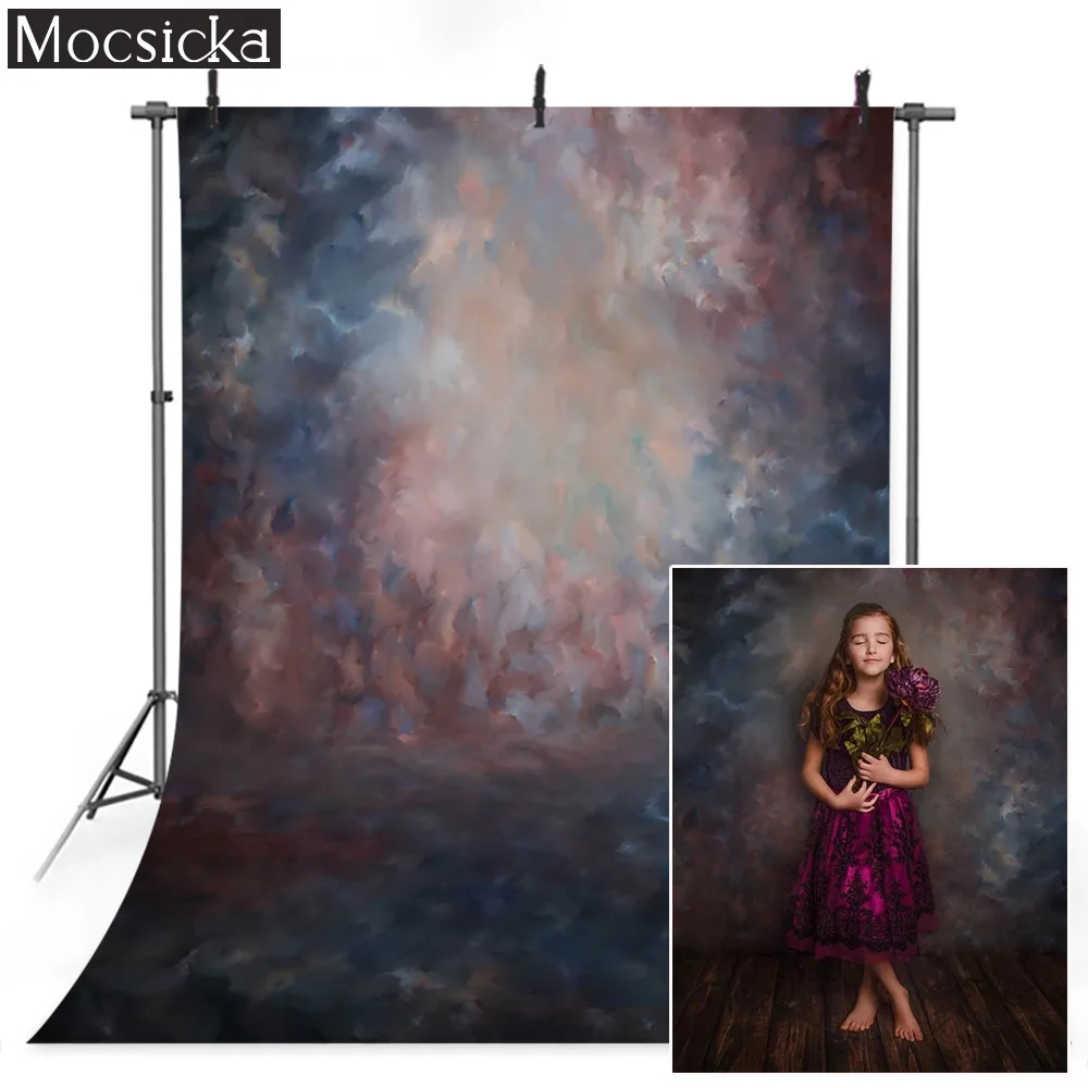 Pink-Floral-Abstract-Portrait-Backdrop-Blue-Texture-Adult-Newborn ...