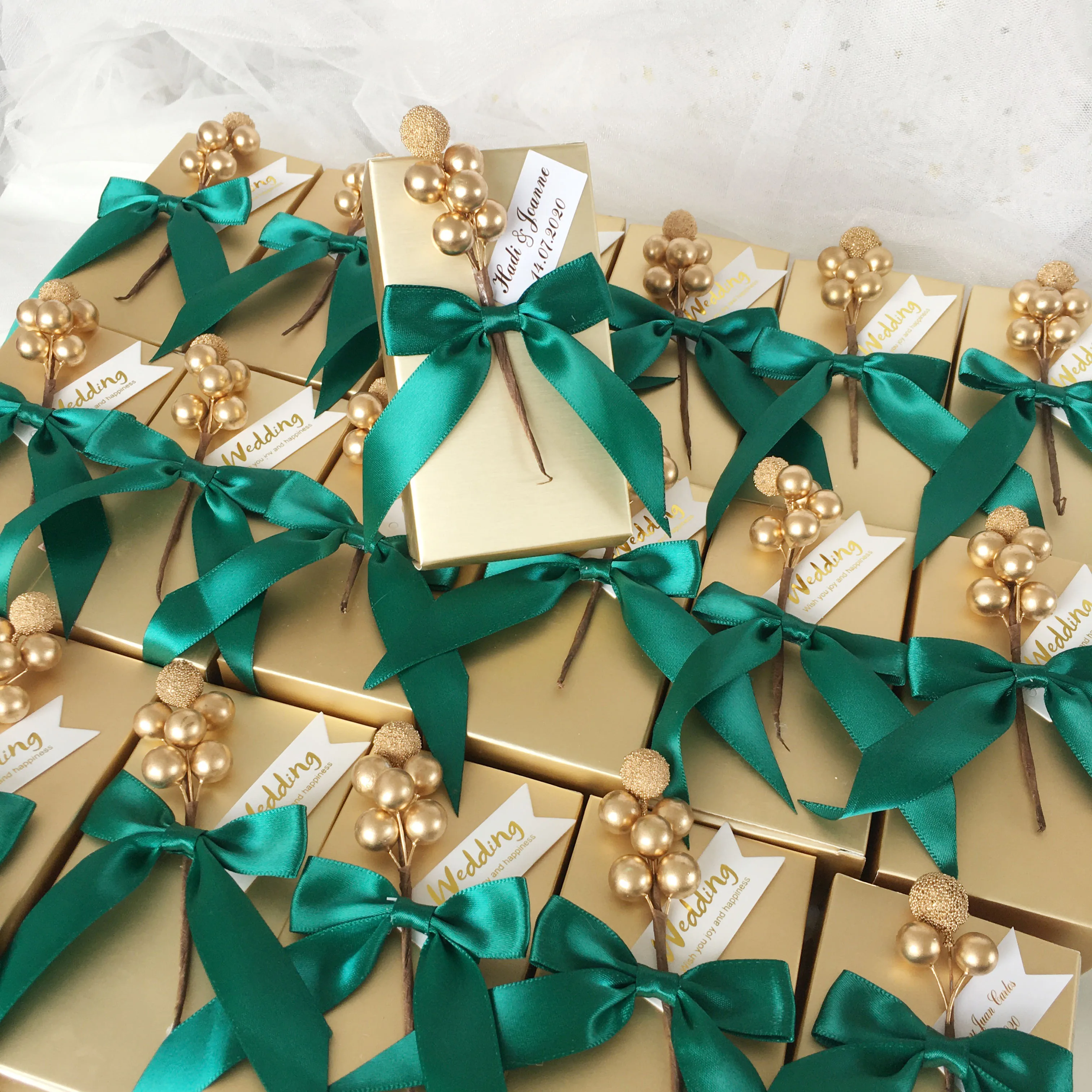 Custom text gold candy box chocolate boxes wedding gift baby shower ...