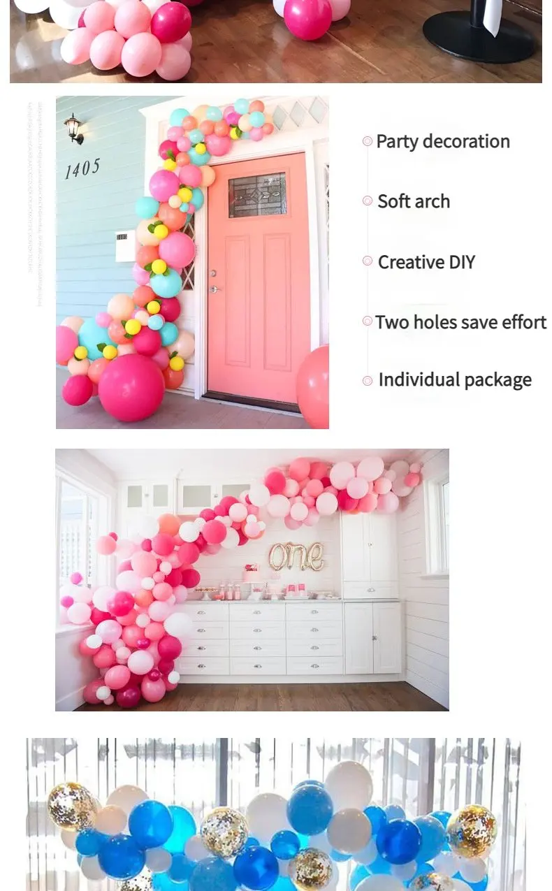 BALLON DECORATIF,single hole chain--Chaîne de ballon transparente en ...