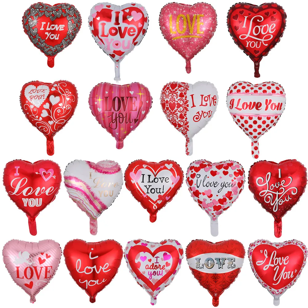 18inch 10pcs Heart love Balloons Inflatable Foil Balloon Wedding ...