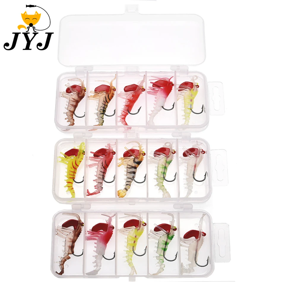 5pcs a box 7g 12g 18g soft shrimp prawn lure baits, fishing artificial ...