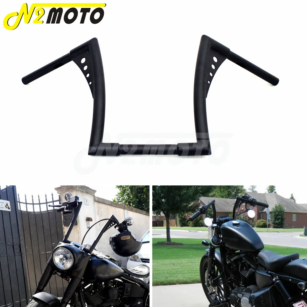 12" Rise 30 1/2" Wide Black APE Hanger Handlebar Drag Bar For Harley ...