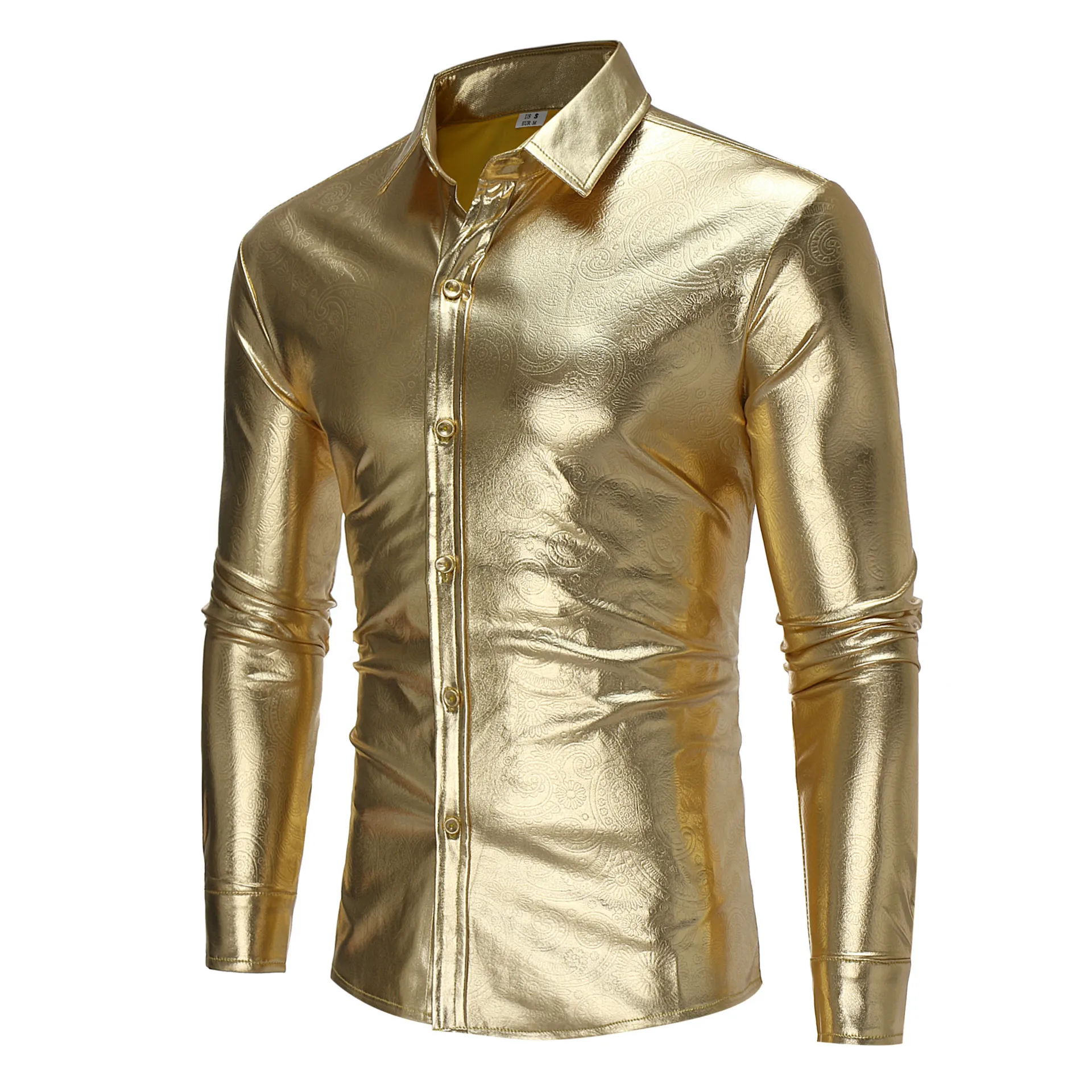 Winter-Autumn-Men-Leather-Shirt-Nightclub-Costume-Coated-Metallic ...