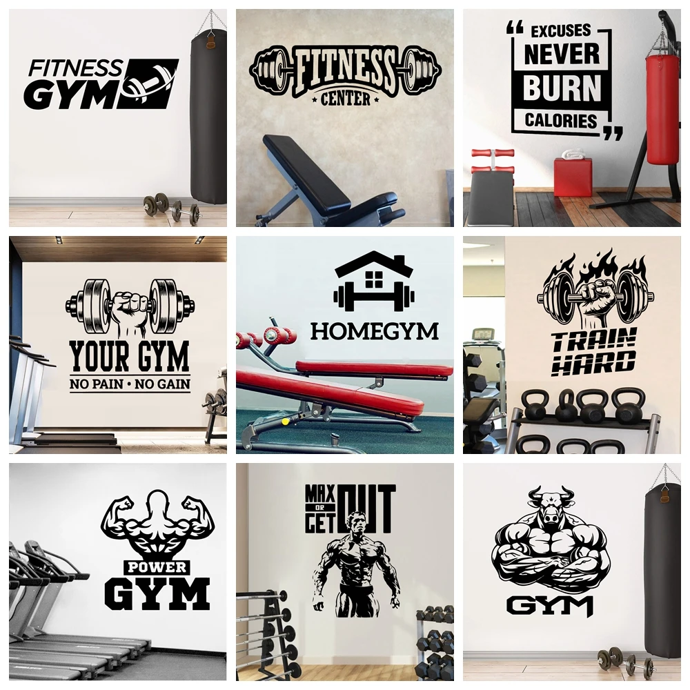Large-73cmX104cm-Fitness-Quote-Vinyl-Wall-Stickers-For-Gym-Rooms-Decor ...