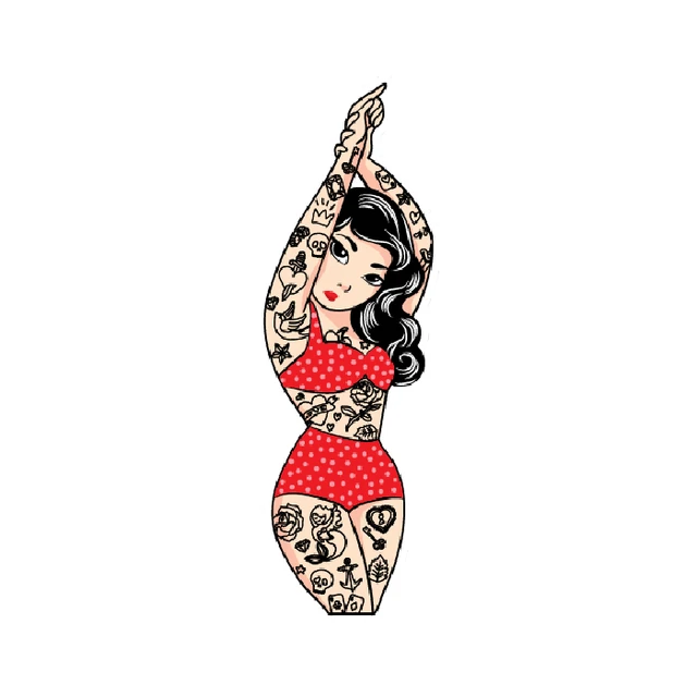 Pin Up Girl Tattoo Drawing