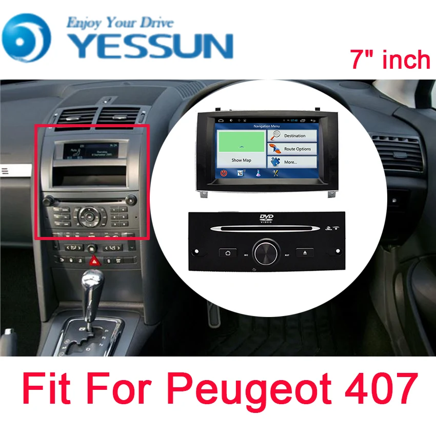 YESSUN Android Radio Car DVD Player For Peugeot 407 2004~2010 Stereo ...