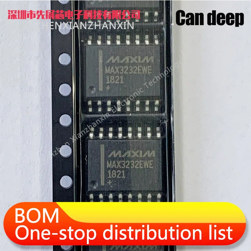 Transceptor IC MAX3232EWE, 2/2 completo, 16SOIC, MAX3232EW, MAX3232E ...