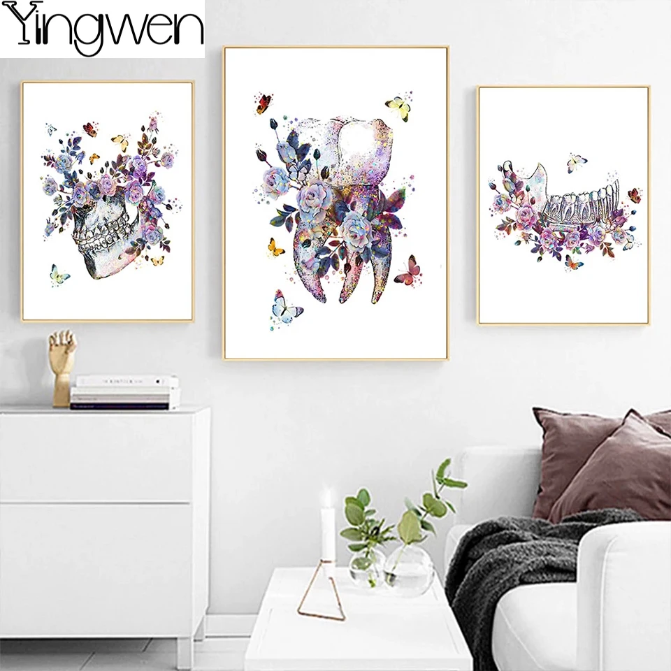 Tooth-Implant-Diamond-Embroidery-Dental-Art-Picture-Butterfly-Flower-5D ...