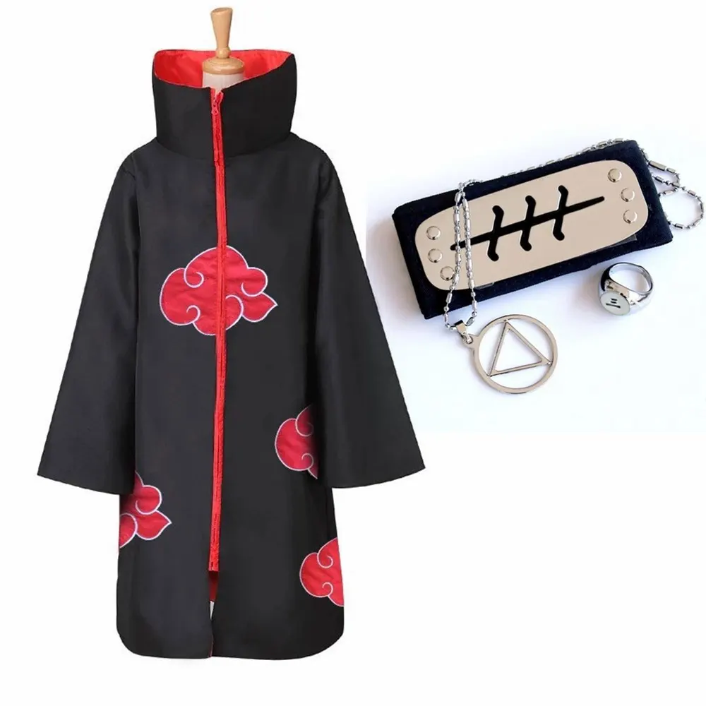 Naruto Akatsuki Cosplay Cloak Costume Sasuke Uchiha Tobi Pain Cape ...