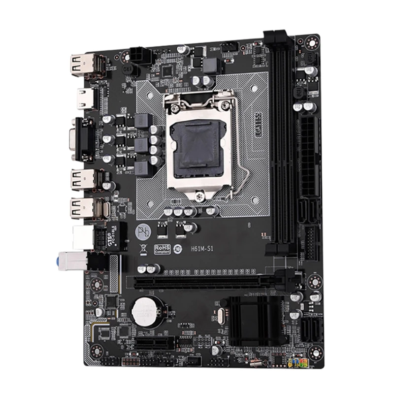 H61-lga 1155 Pinos All-solid Capacitor Placa-mãe Núcleo I5 Ddr3 8g ...