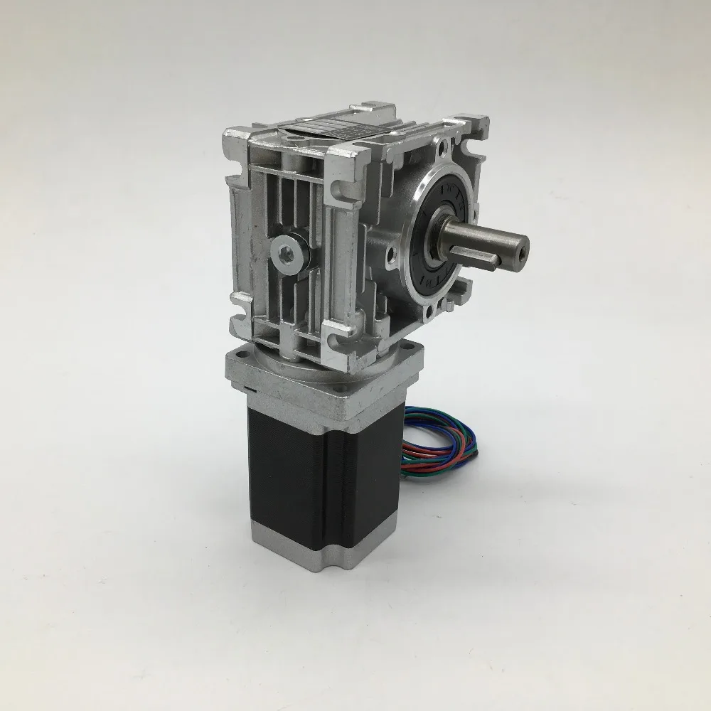 5:1 Worm Gearbox RV030 Speed Reducer 14mm output With Nema23 Stepper ...