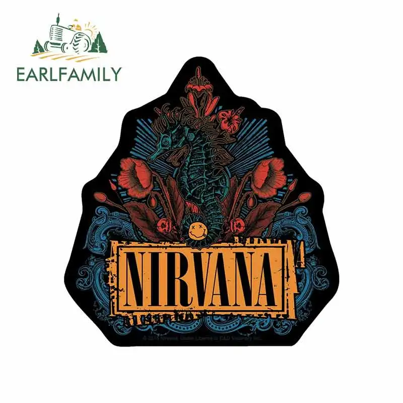EARLFAMILY 13cm x 12.3cm for Nirvana Floral Car Stickers and Decal 3D ...