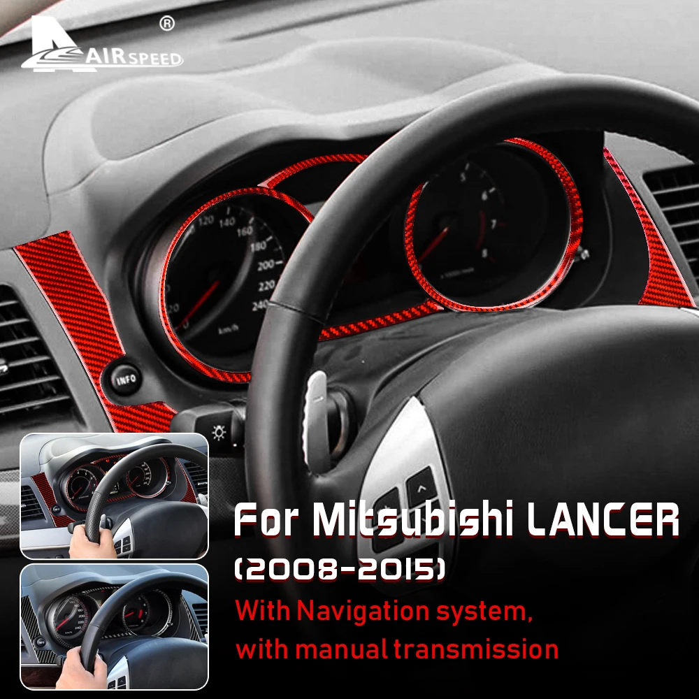 Carbon-Fiber-Interior-Trim-Speedometer-Frame-Sticker-for-Mitsubishi ...
