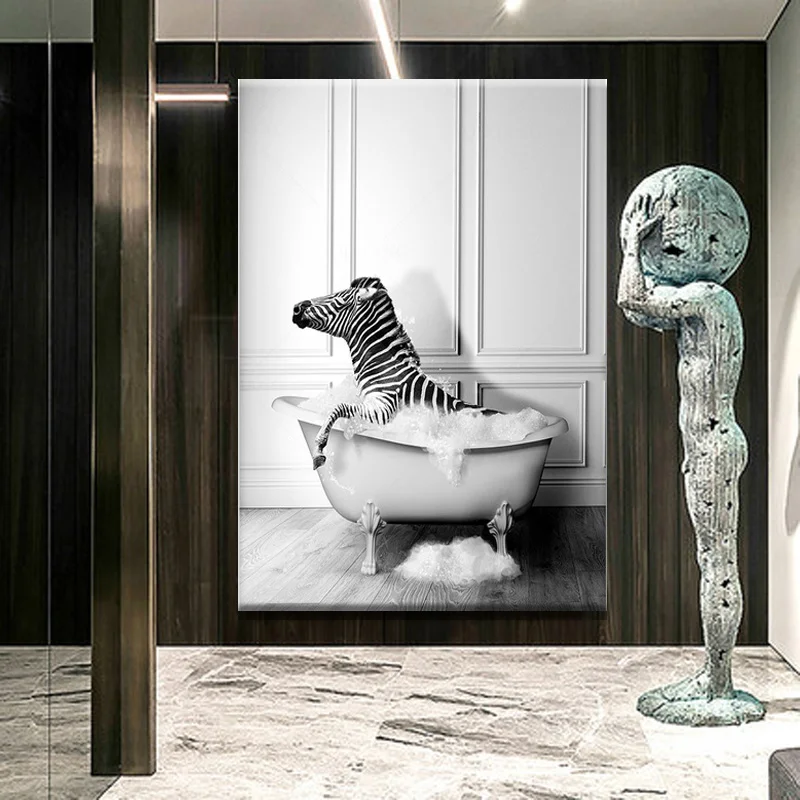 Zebra Bathroom Themes For Wall Design