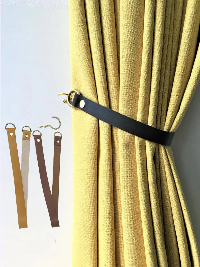 Leather-Curtain-Tieback-Room-Accessories-Curtain-Holder-Clip-Cotton ...