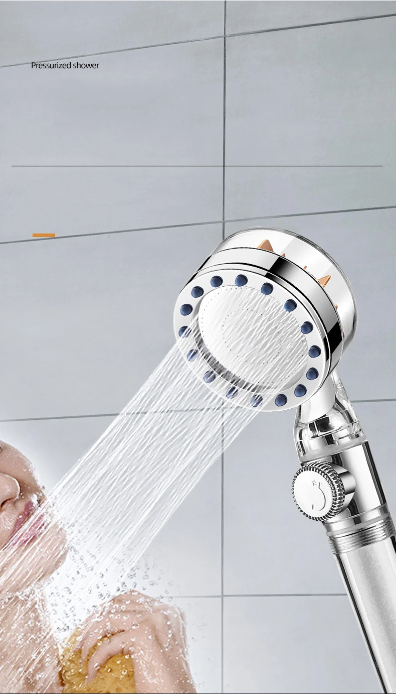 Pommeau de douche,Pomme de douche Turbo à Double filtre turbocompressé,buse de Massage pour SPA ...