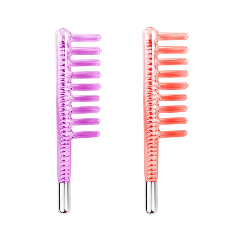 1Pcs High Frequency Facial Comb Glass Tube Hair Massager Electrode ...