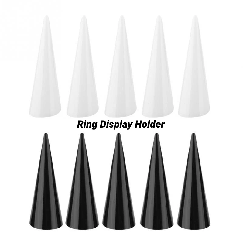 Fashion 5pcs Single Finger Cone Fingertip Display Ring Holder Storage ...