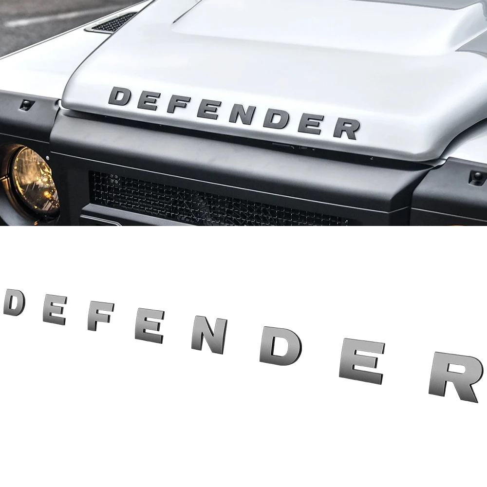 Grey-Letters-DEFENDER-Bonnet-Emblem-Sticker-Front-Hood-Sticker-For-Land ...
