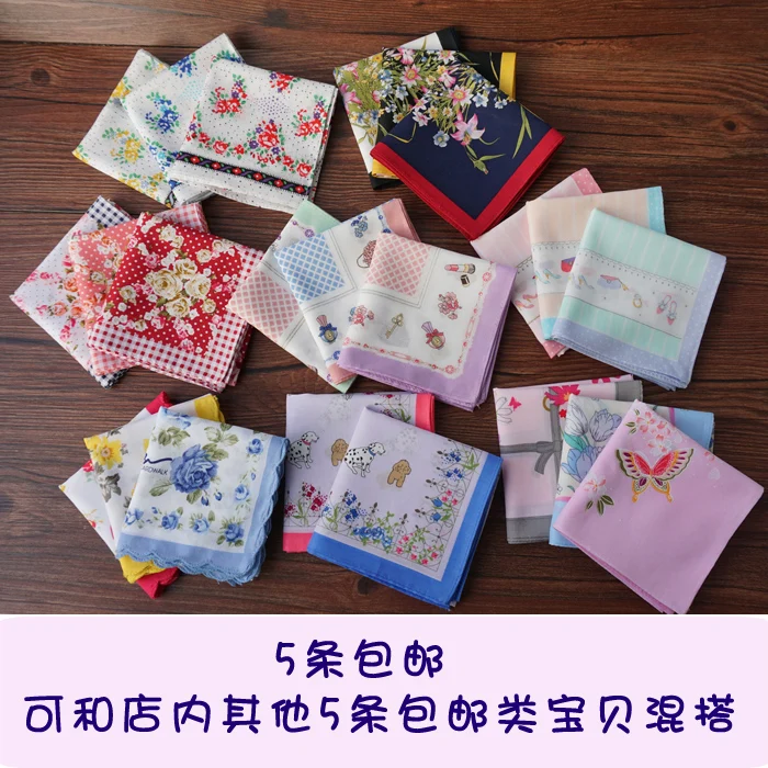 Handkerchiefs Women Cotton High Quality Soft Funny Printed Plaid ...