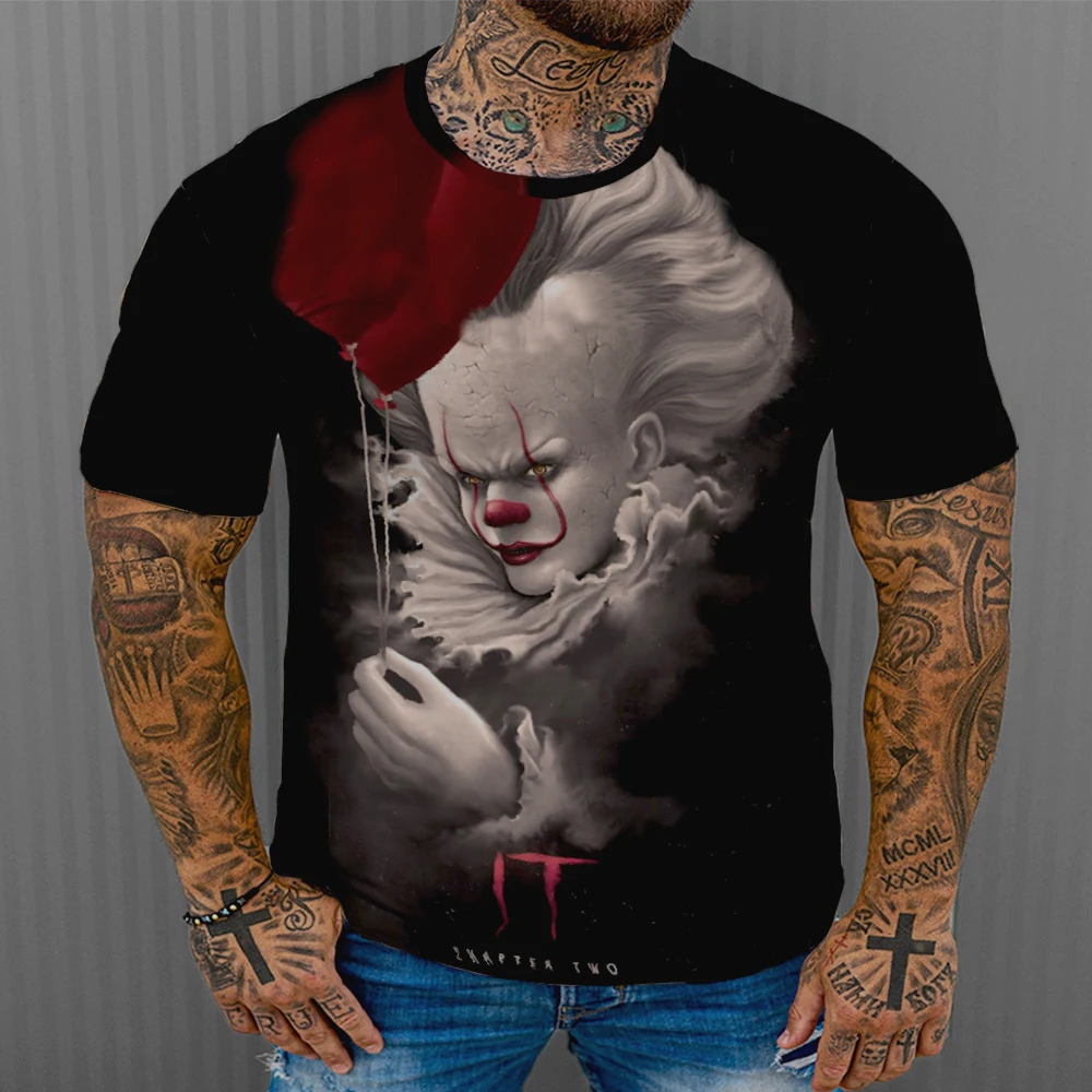 Clown Stephen King IT Movie T Shirt Halloween Pennywise Tee shirts Tops ...