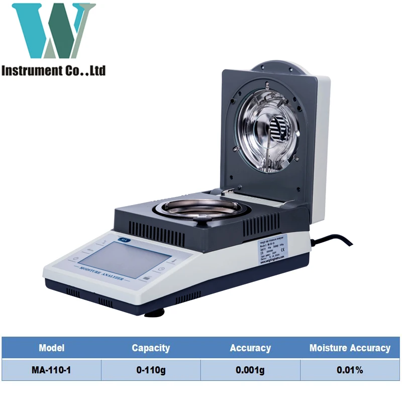 Free Shipping 110g 0.01% 0.001g Halogen Touch Screen Moisture Detector ...