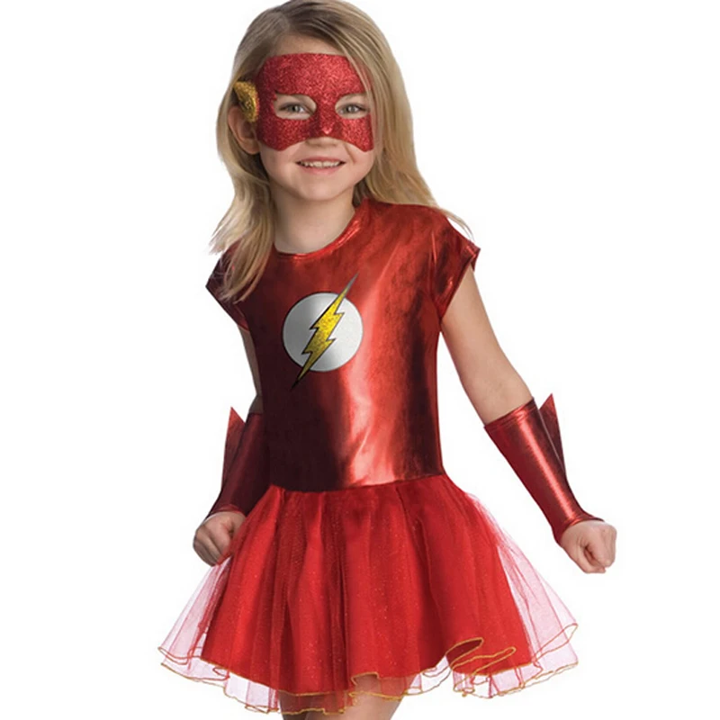 Disfraces de cosplay de superhéroe the flash para niñas, vestido de ...