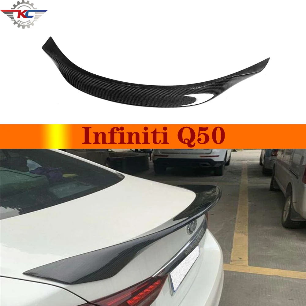 Real Carbon Fiber Car Trunk Spoiler Wing Lid For Infiniti Q50 2014-2018 ...