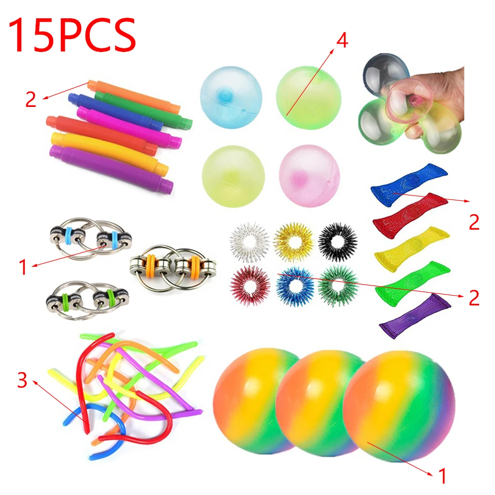 14/15/16pcs Sensory Toy Set Anxiety Stress Toy Sets Relief Stress ...