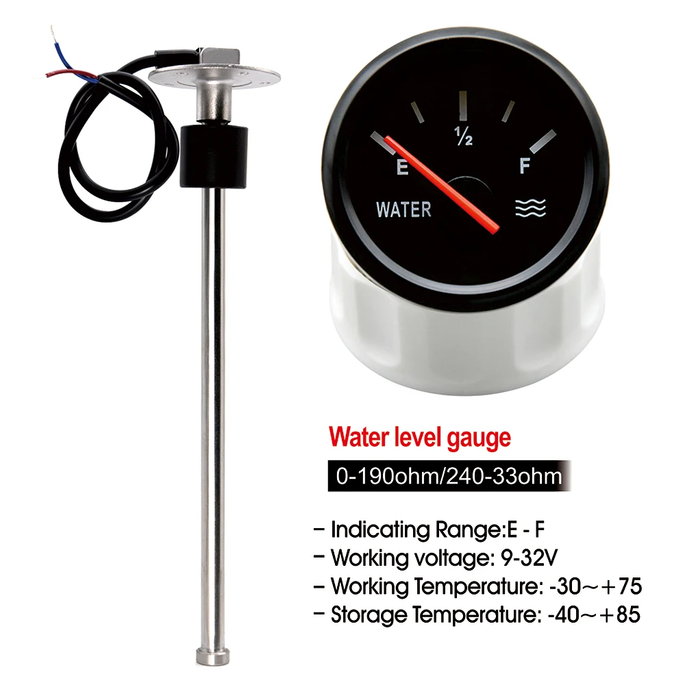 Generic 0~190 Boat Water Level 52 mm Waterproof Water Tank Level ...