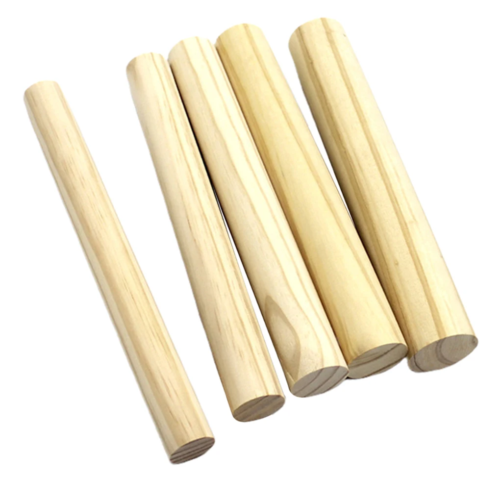 5pcs 2-5cm Diameter Pine Round Wooden Rods Sticks Premium Durable ...