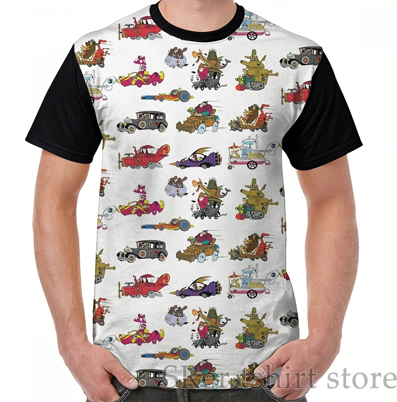 Funny print men t shirt women Tops tee wacky races Graphic T Shirt men ...