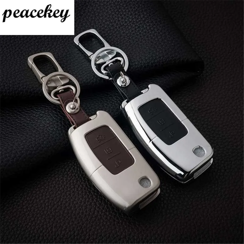 Peacekey Zinc Alloy Leather Car Key Cover Case Shell Bag For Ford ...