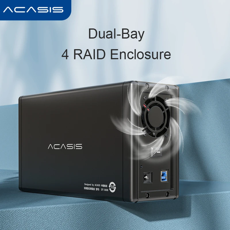 Acasis 2.5/3.5 Inch Dual Bay External Hard Drive Enclosure Array ...