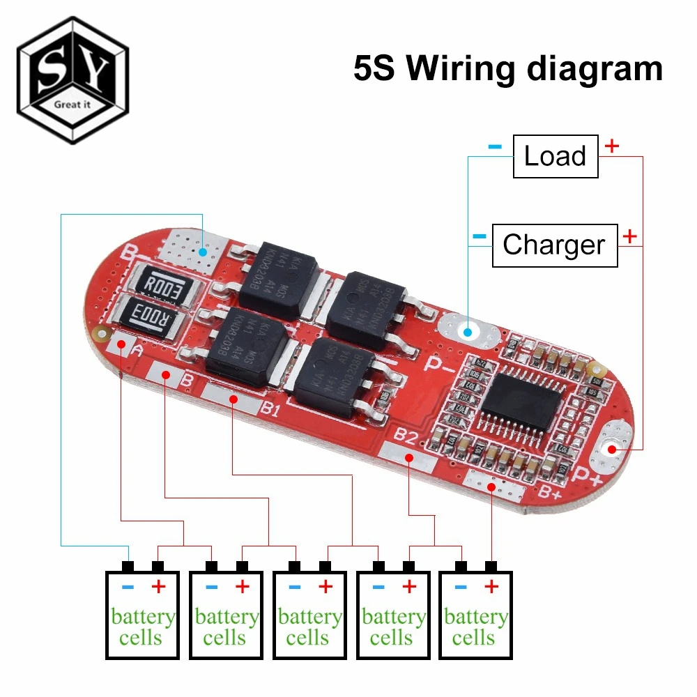Bms 1s 2s 10a 3s 4s 5s 25a Bms 18650 Li ion Lipo Lithium Battery Protection Circuit Board Module ...