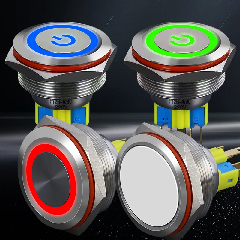 25mm Cabeça Chata de Metal Pressione o Botão de Auto Recuperação Self ...