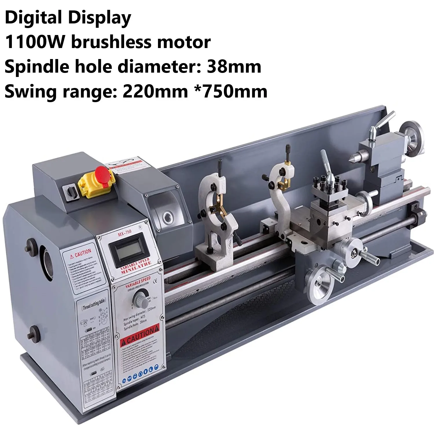 Mini Metalen Draaibank, metalen Draaibank Machine 1100W 220Mm X 750Mm ...