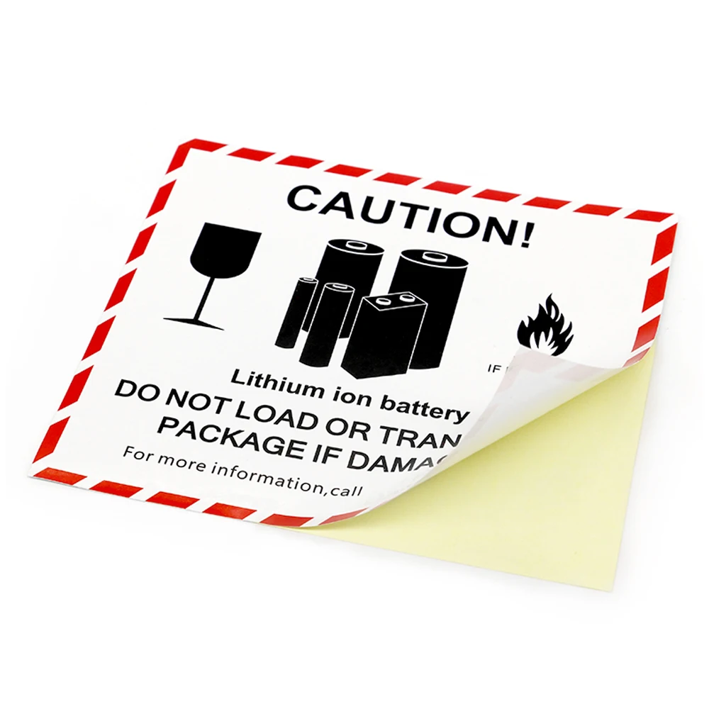 Adhesive Lithium Battery Shipping Labels UN3481 Warining Case Stickers ...