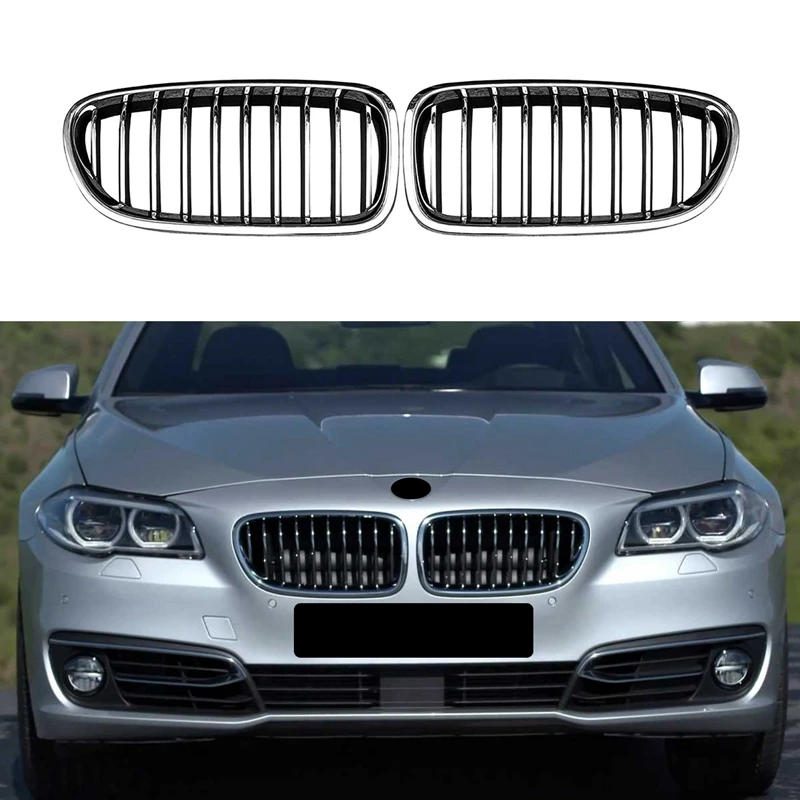 2Pcs Car Front Hood Kidney Grille Grill Mesh Chrome Racing Grills for ...