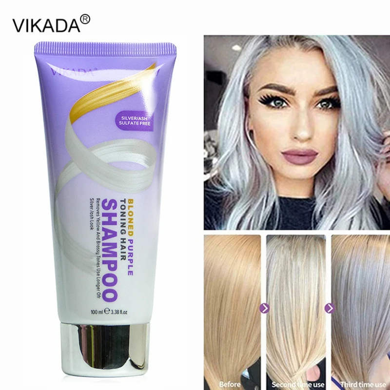 Blonde Purple Hair Bleaching Shampoo For Silver Ash Gray Removes Yellow ...