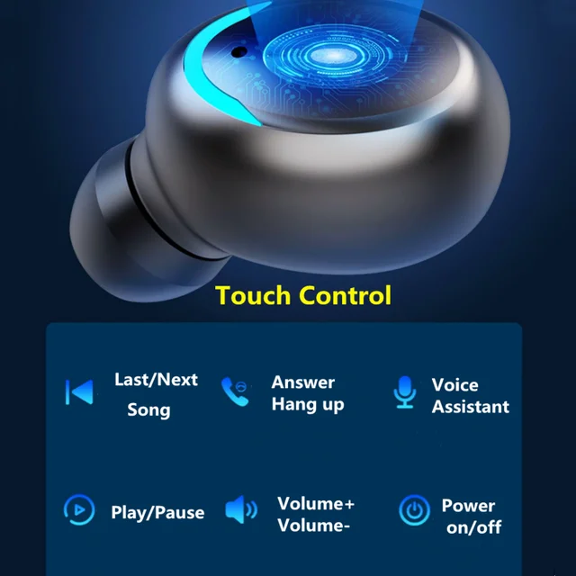 Bluetooth Wireless Earphones Touch Control Auto Boot Headphone Earbuds ...