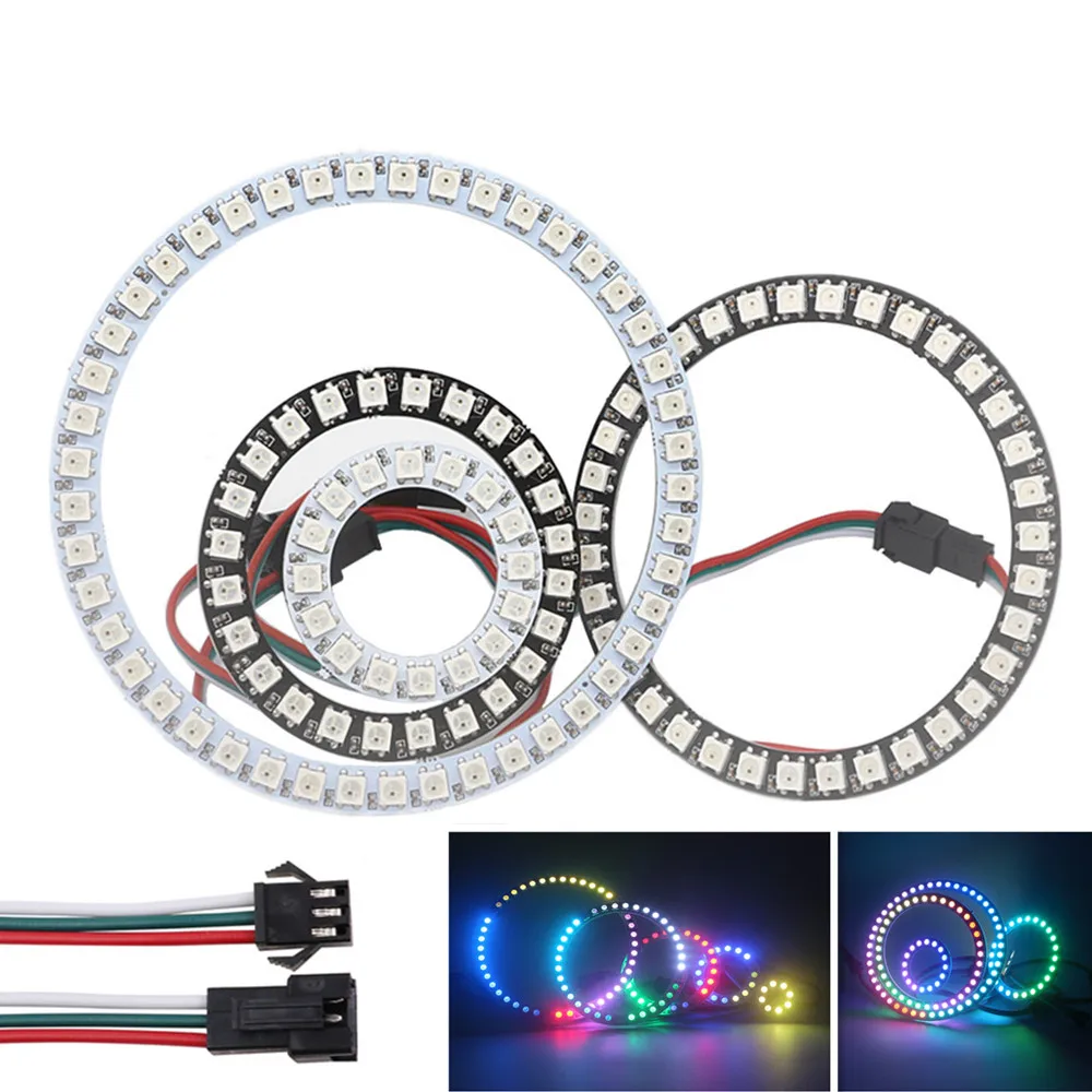 Ws2812b Diy Rgb Led Ring 8 16 24 35 45 Pixels Ws2812 Round Led Modules ...