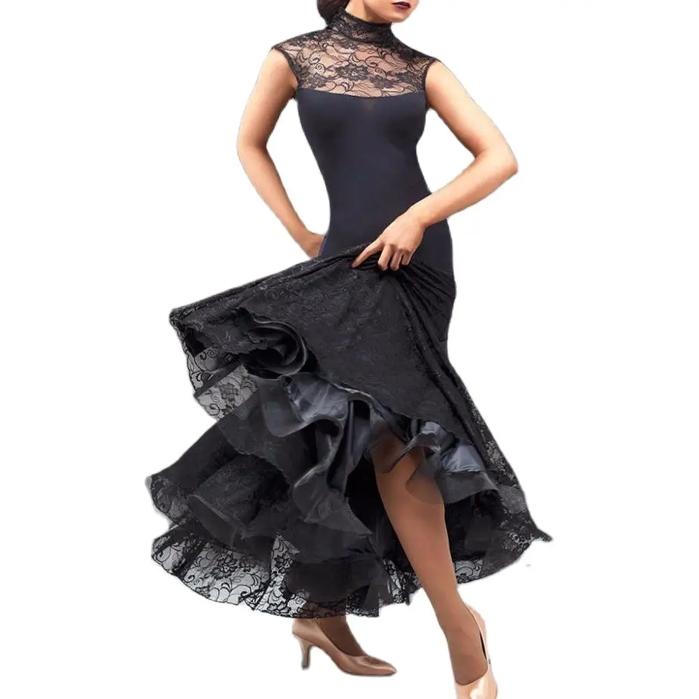 New-Latin-Ballroom-Dancing-Clothes-For-Women-Sleeveless-Lace-Hollow-out ...