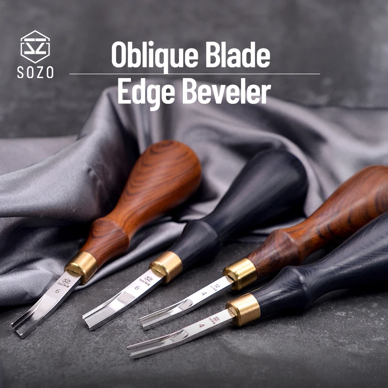 SOZO Professional Oblique Blade Edge Beveler Leather Skiving Thinning ...