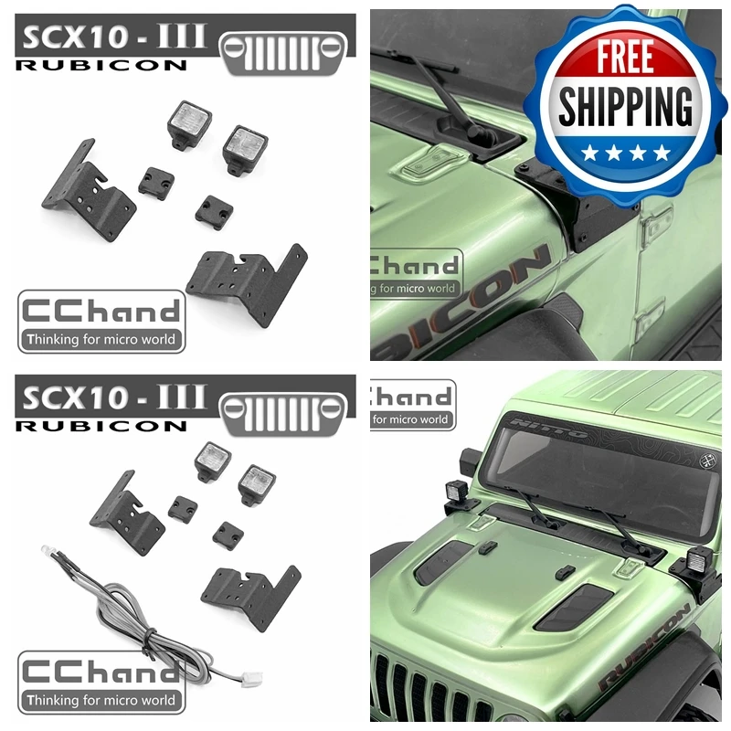 Cchand Front Spotlight Led For Axial Scx10 Iii Jeep 1/10 Upgrade Part ...