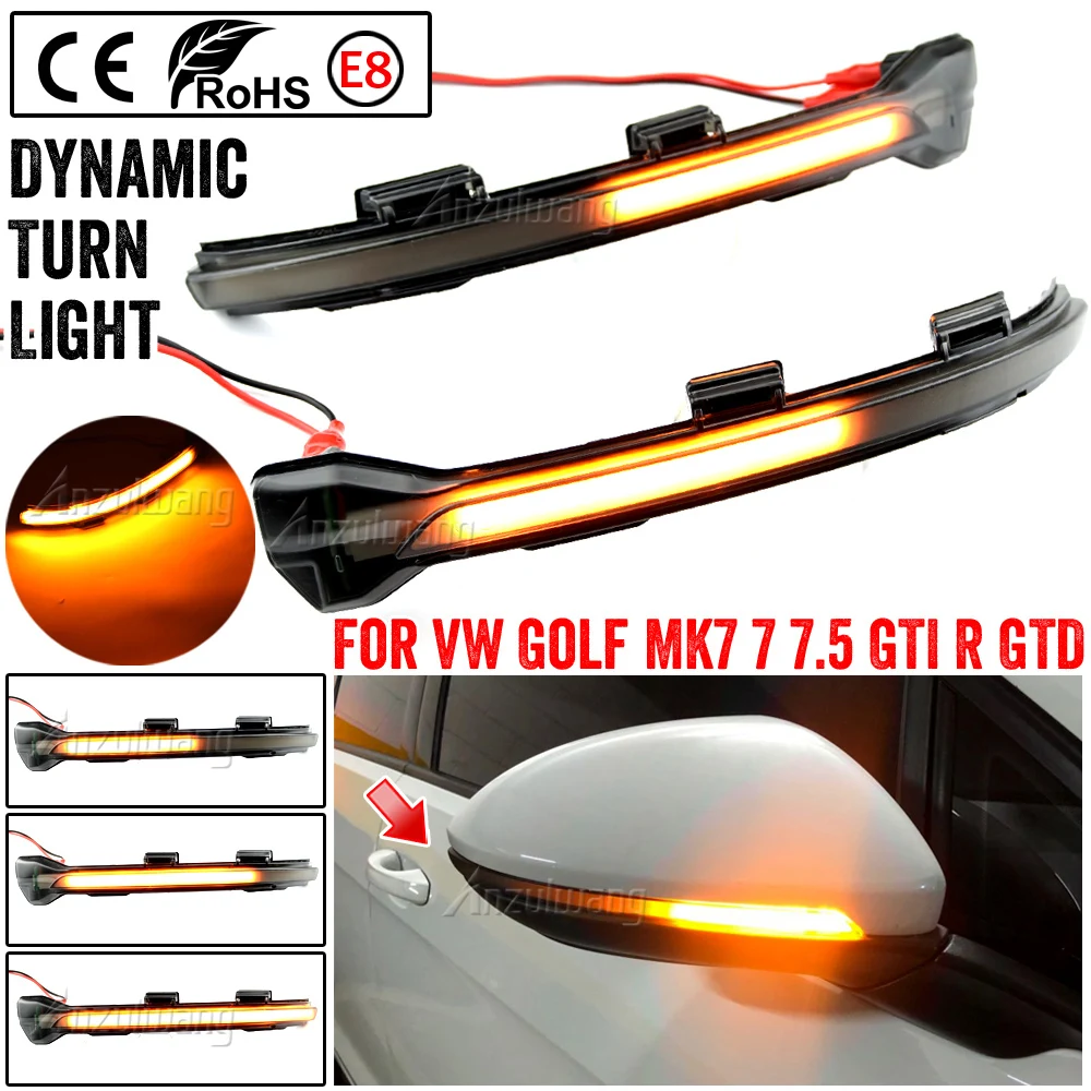 For VW Golf 7 VII MK7.5 JETTA MK7 Touran Dynamic Turn Signal LED Side ...